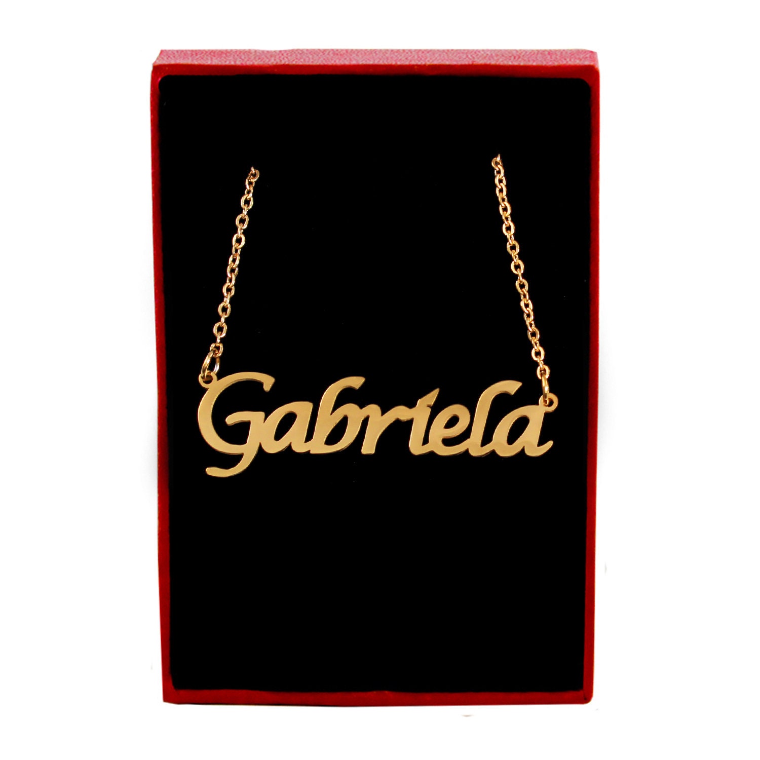 GABRIELA Personalized Name Necklace 18ct Rose - Etsy