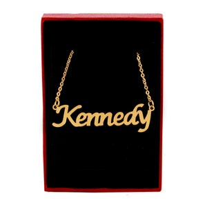 Kennedy Name Necklace 18ct Gold Plated Free Gift Box & Bag - Etsy