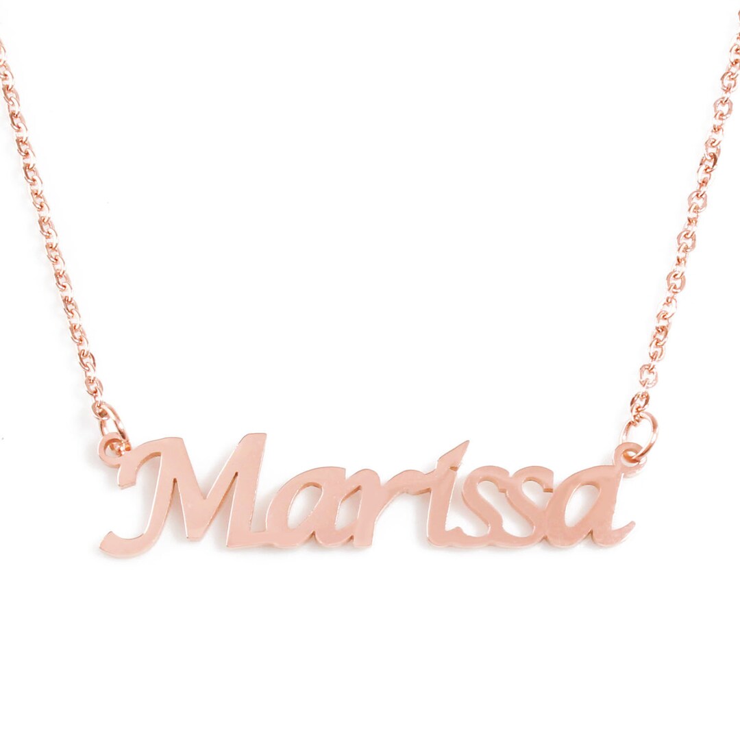 Sac & boîte de cadeau gratuit MARISSA Or Rose-collier de nom - Etsy France