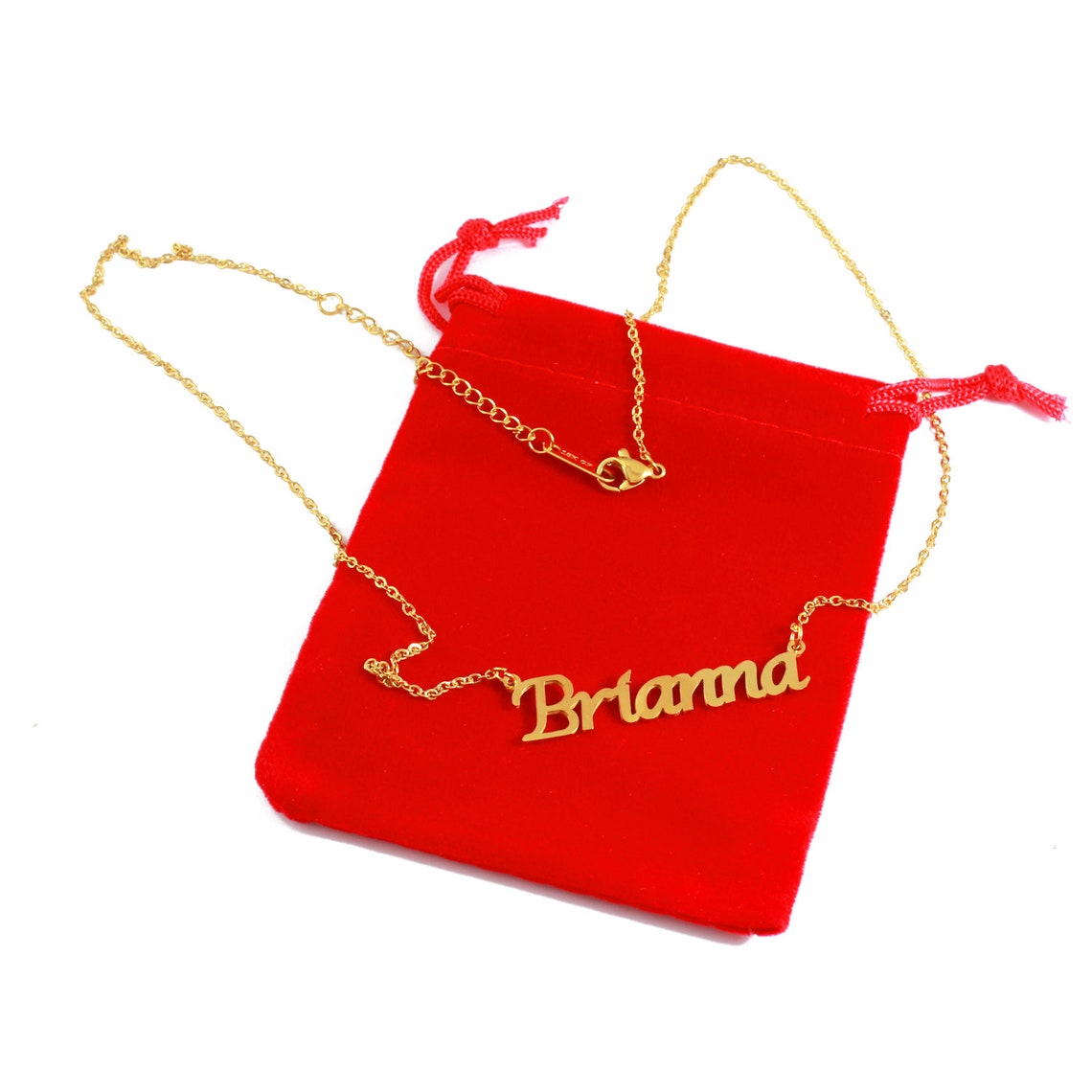 BRIANNA Gold Name Necklace Personalized Jewellery Free - Etsy