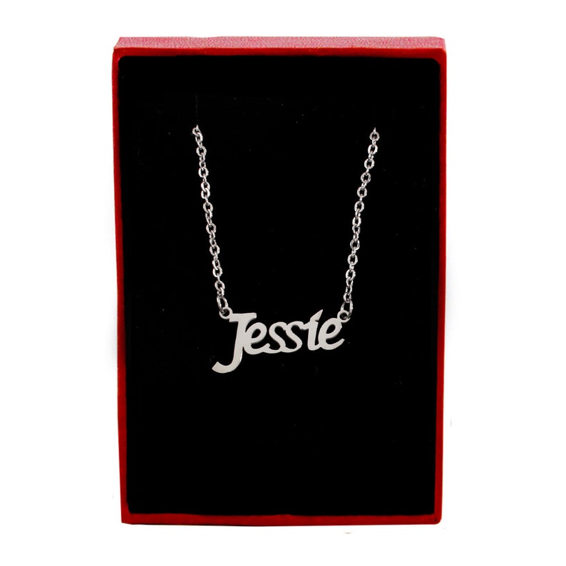 JESSIE Name Necklace Rose Gold/gold/silver Tone Free Gift Box & Bag ...