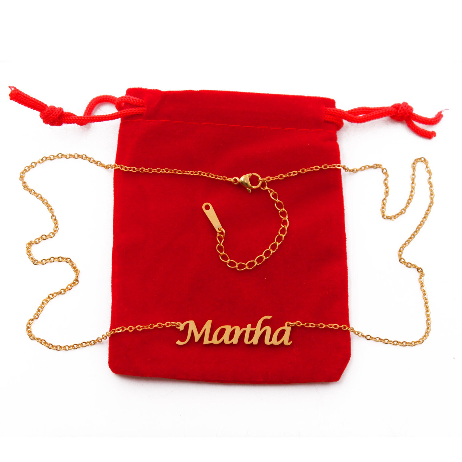 MARTHA - Personalized Name Necklace - 18ct Rose Gold/gold/silver - Free ...