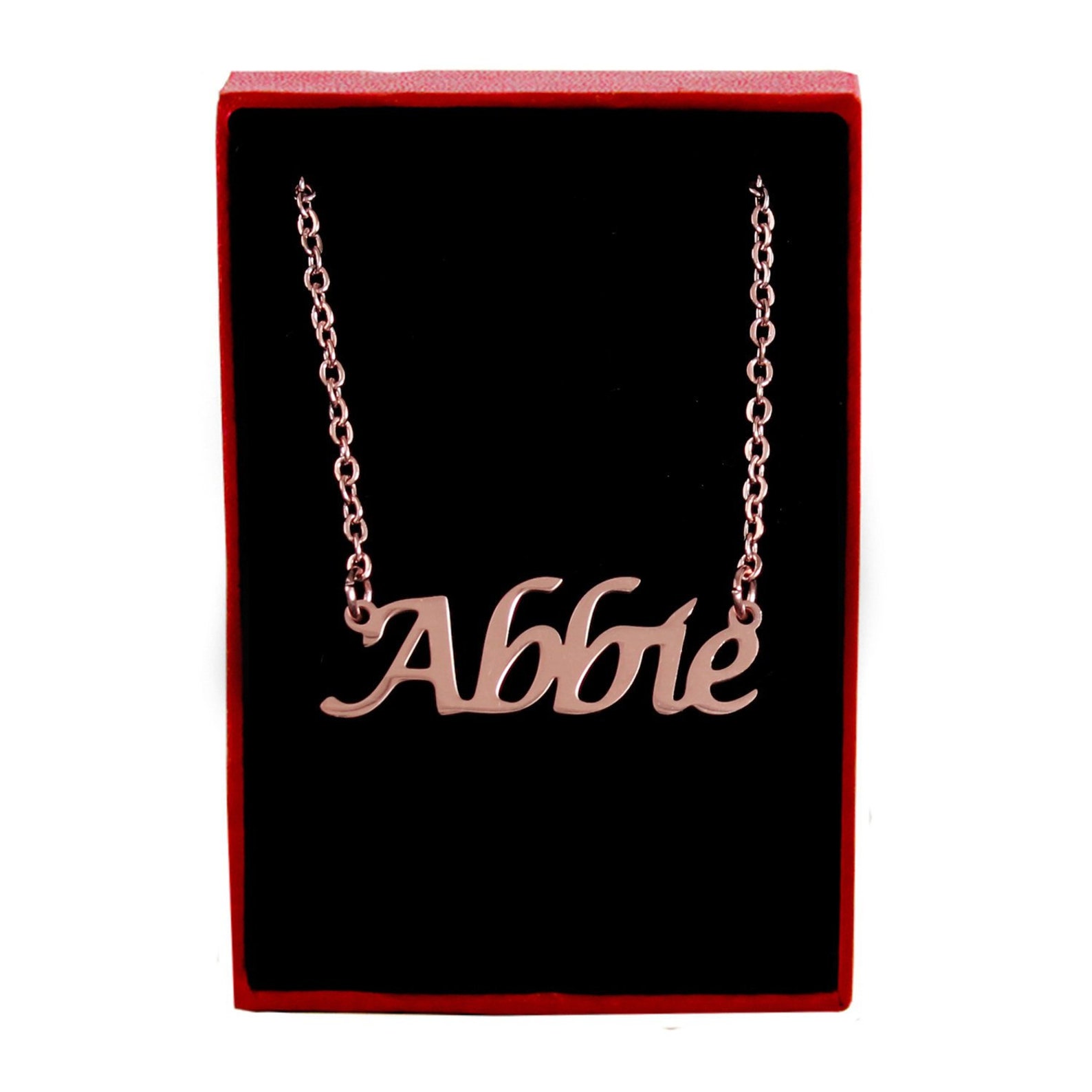 ABBIE Personalized Name Necklace 18k Rose Gold/gold Plated/silver Tone ...