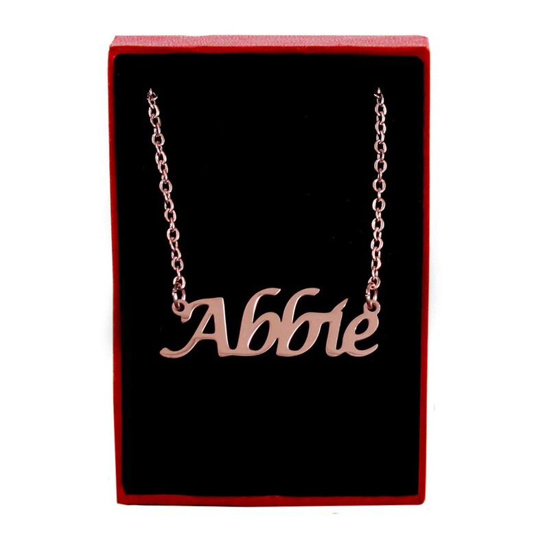 ABBIE Personalized Name Necklace 18k Rose Gold/gold Plated/silver Tone ...