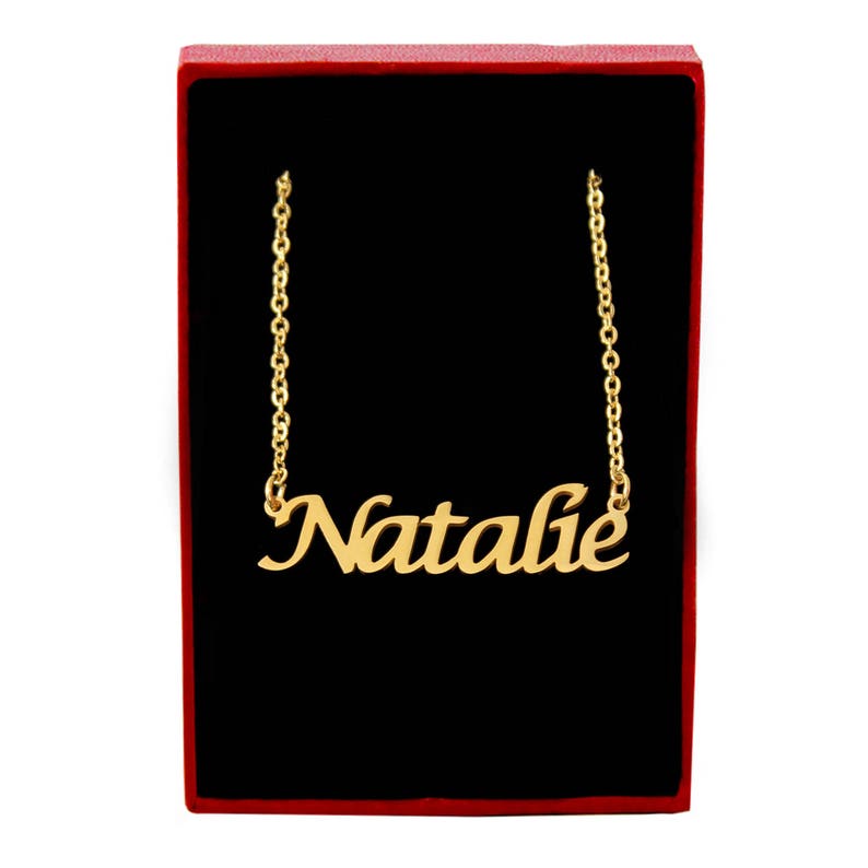 Name Necklace Natalie 18ct Gold Plated- Personalized Jewellery-free ...