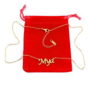 MYA - Name Necklace Stainless Steel / 18ct Gold Plated - Free Gift Box ...