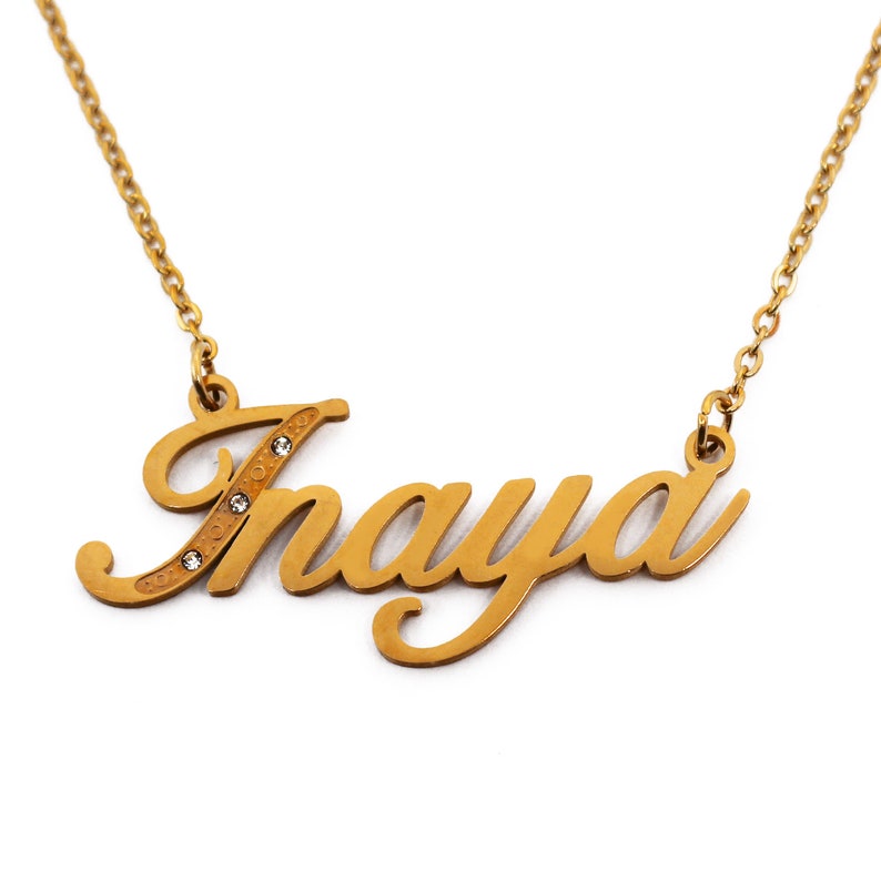 Inaya - Name Necklace Italic - Personalized Jewellery - Gold, Silver ...