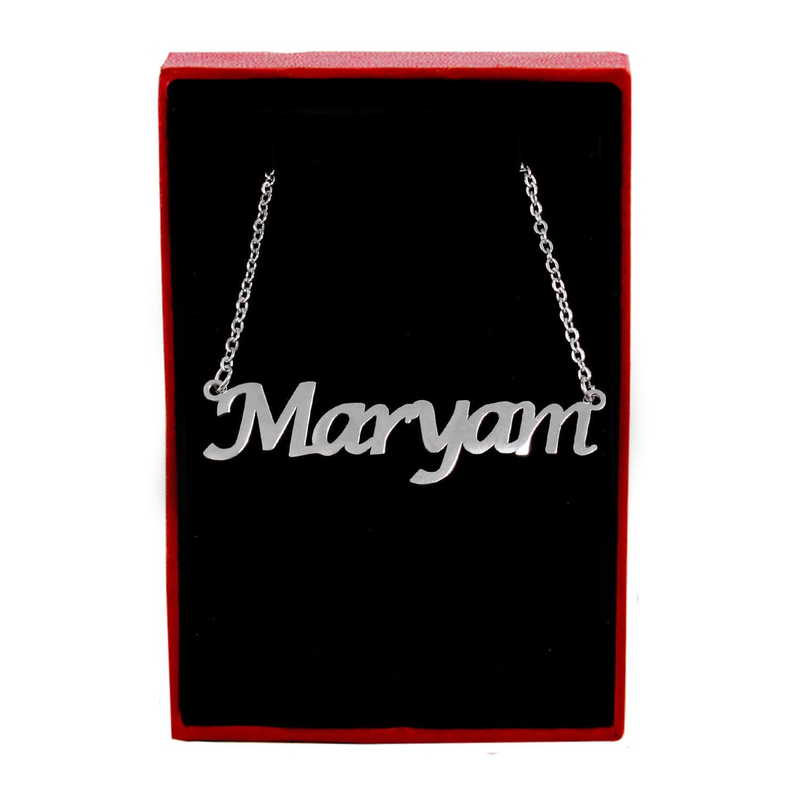 MARYAM - Silver Tone Name Necklace - Personalized Jewelery - Free Gift ...