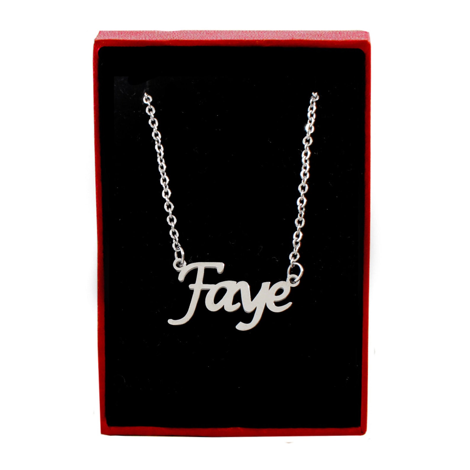 FAYE - Name Necklace - Rose Gold/gold/silver Tone - Free Gift Box & Bag ...