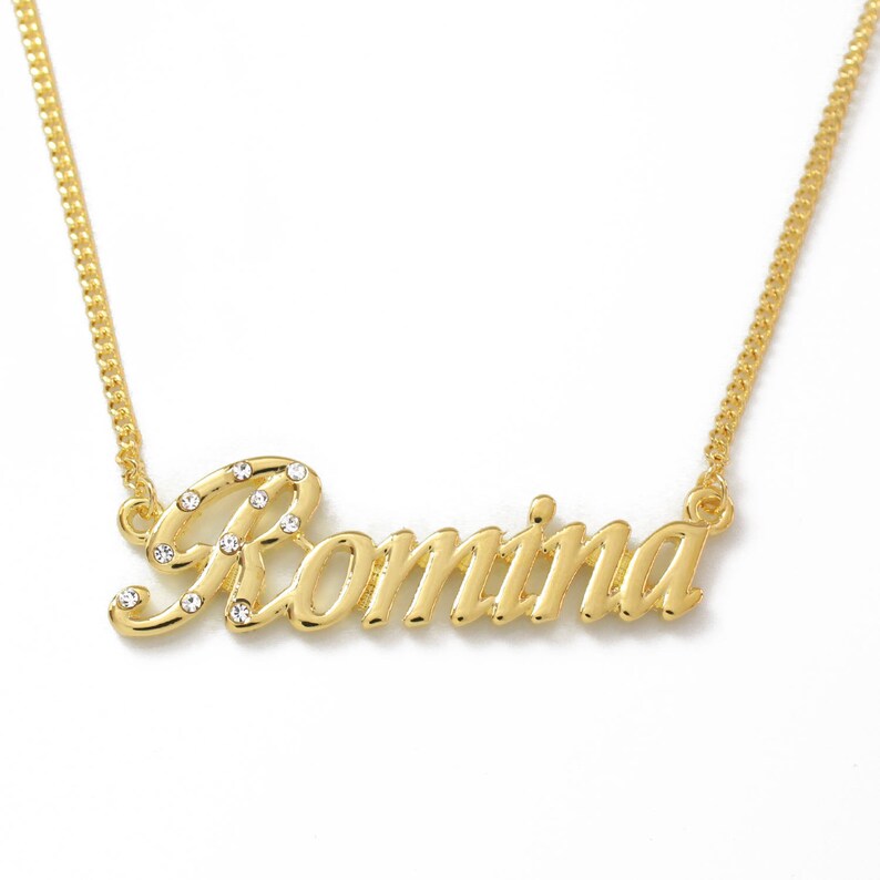 Romina Name Necklace Chain Pendant Fashionable Jewellery Personalised ...