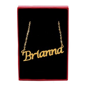 BRIANNA Gold Name Necklace Personalized Jewellery Free Gift Box & Bag ...