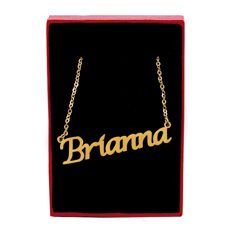 BRIANNA Gold Name Necklace Personalized Jewellery Free - Etsy