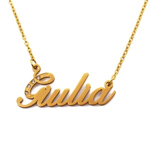 Giulia - Name Necklace Italic - Personalized Jewellery - Gold, Silver ...