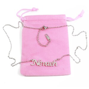 NEVAEH Silver Tone Name Necklace Personalized Jewelery Free Gift Box ...