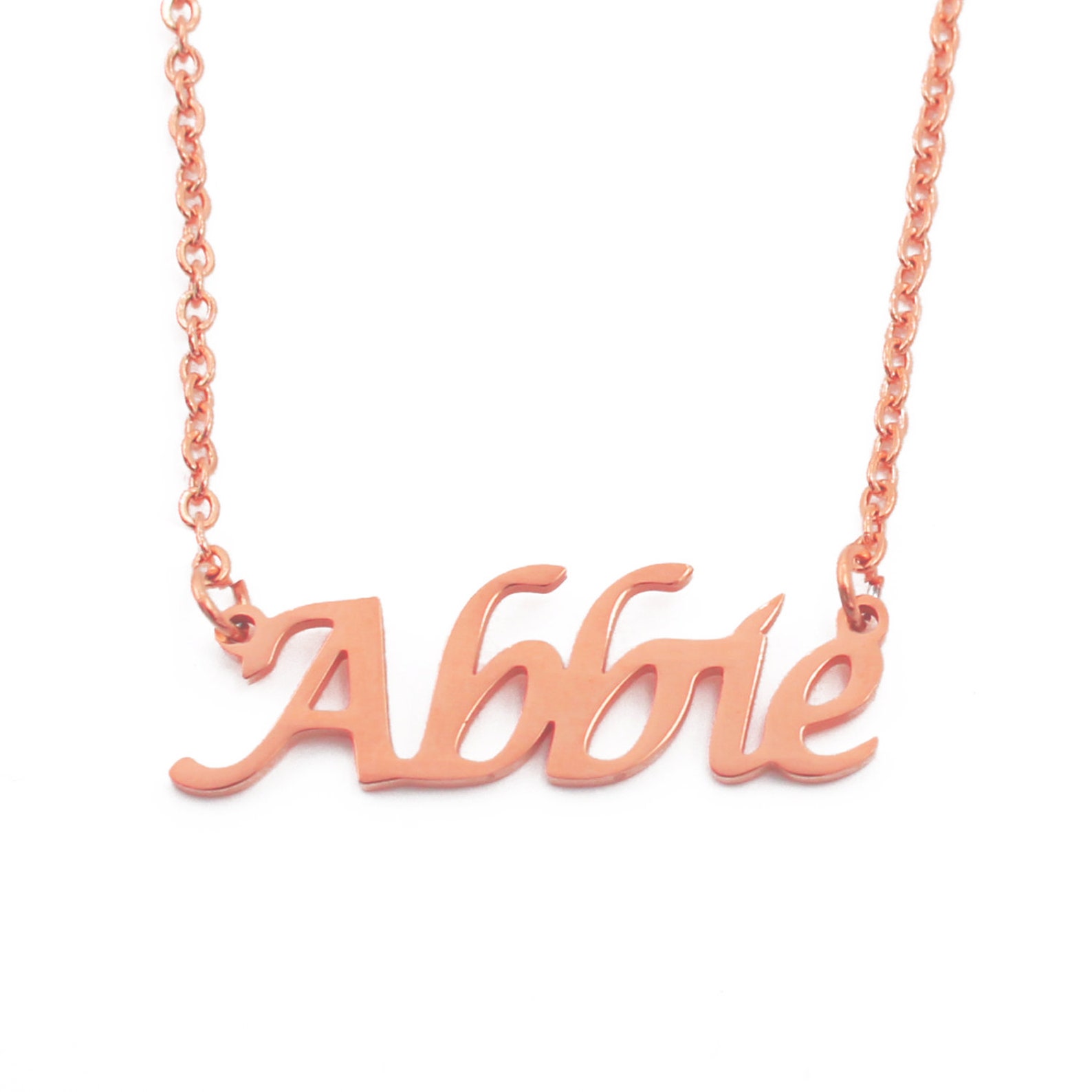ABBIE Personalized Name Necklace 18k Rose Gold/gold Plated/silver Tone ...