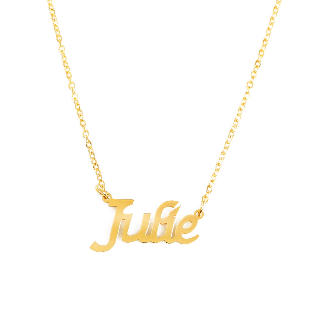 JULIE Personalized Name Necklace 18ct Rose - Etsy