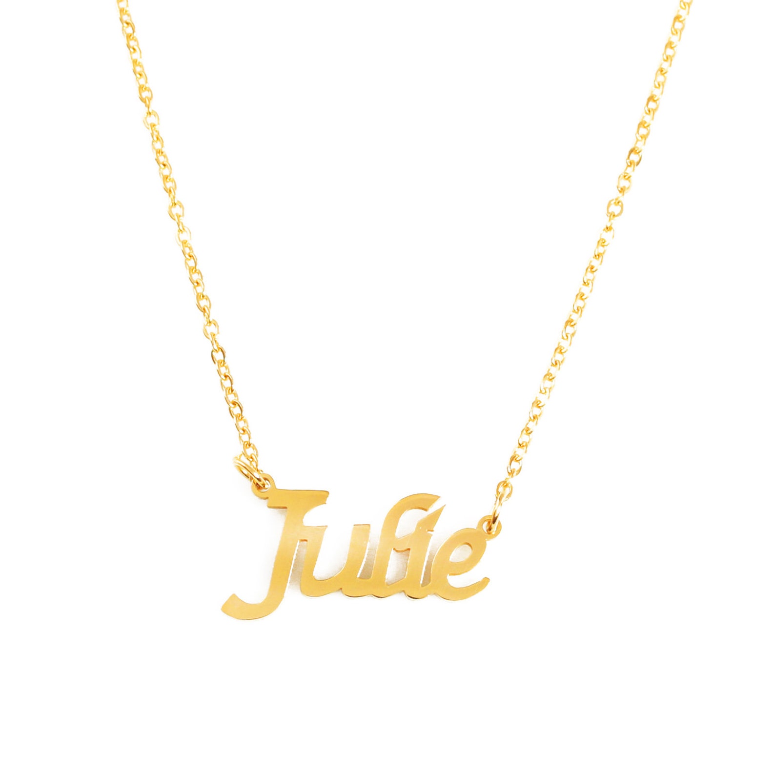 JULIE Personalized Name Necklace 18ct Rose - Etsy