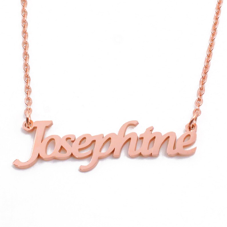 Josephine Rose Gold Name Necklace Personalized Jewellery - Etsy