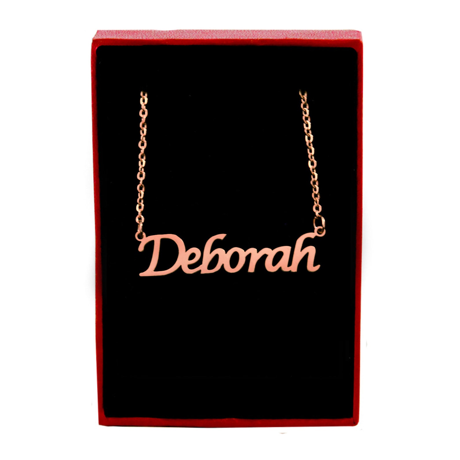 DEBORAH Name Necklace Rose Gold/gold/silver Tone Free | Etsy