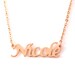 NICOLE Rose Gold Name Necklace Personalized Jewellery - Etsy