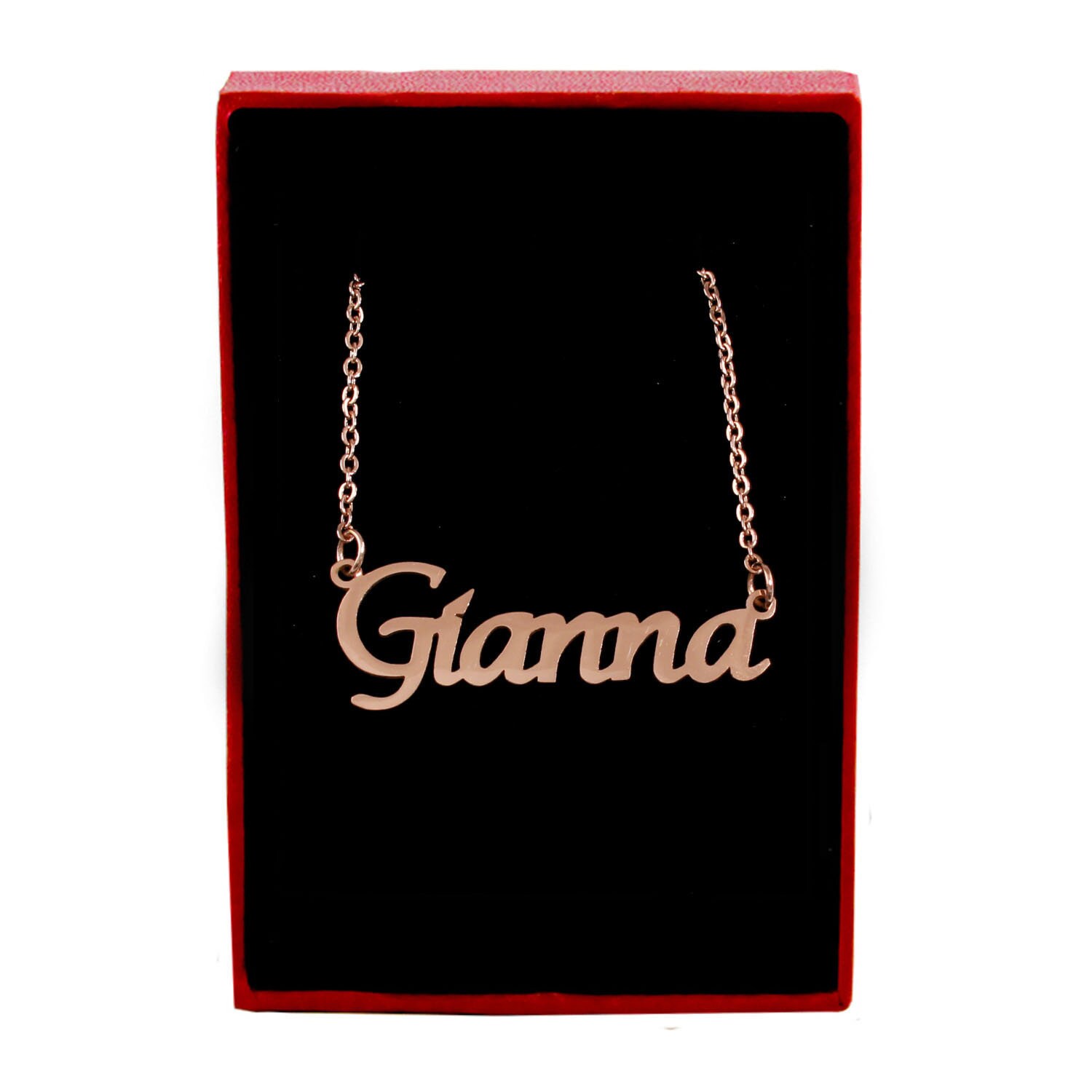 GIANNA Rose Gold Personalized Name Necklace Free Gift Box & Bag - Etsy