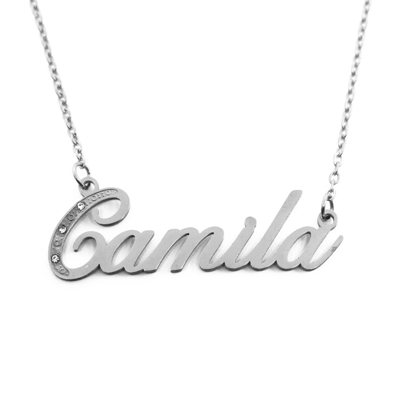 Camila Name Necklace Italic Personalized Jewellery Gold, Silver Tone ...