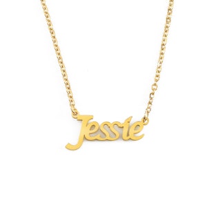 JESSIE Name Necklace Rose Gold/gold/silver Tone Free Gift Box & Bag ...