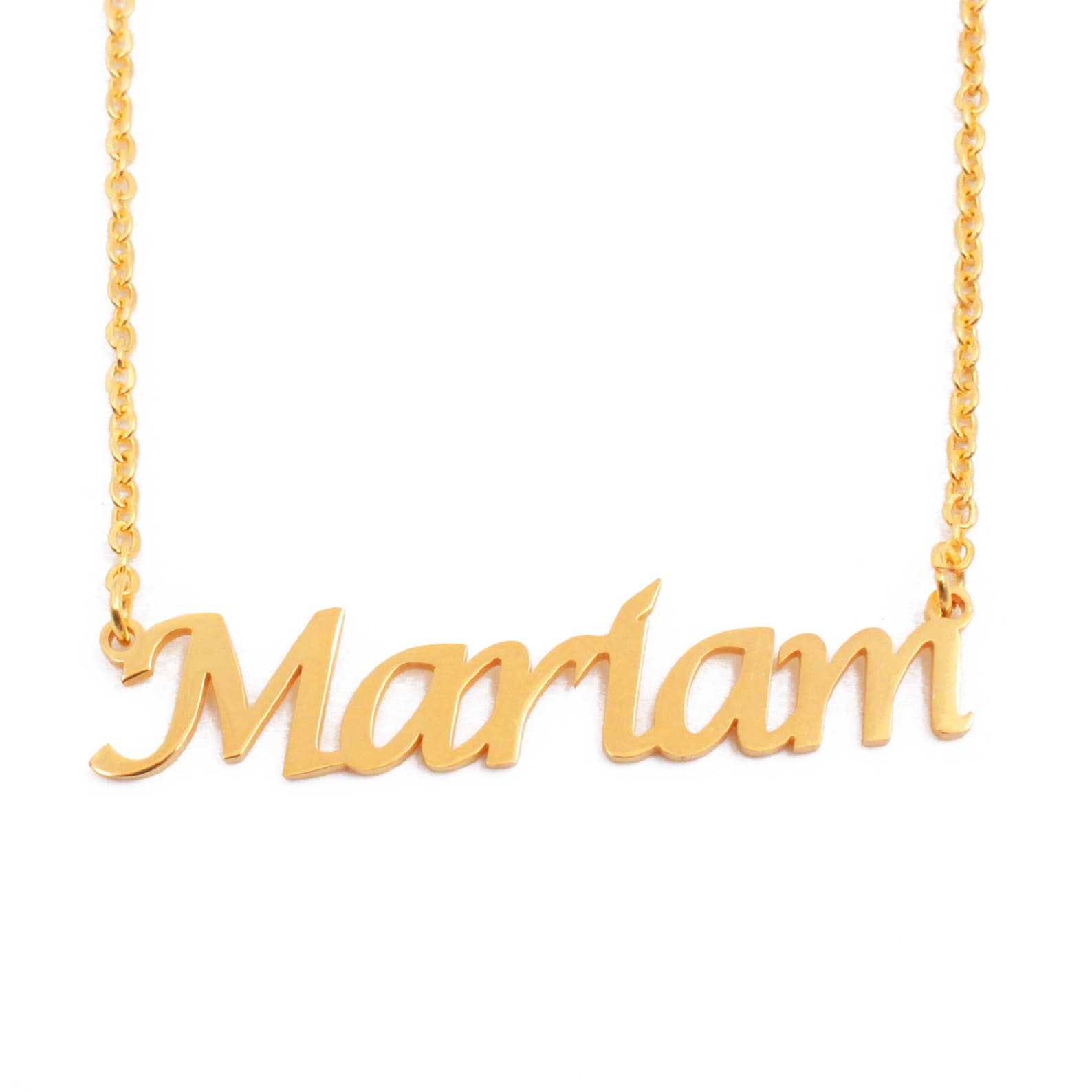 Mariam - Gold Name Necklace - Personalized Jewellery - Free Gift Box ...