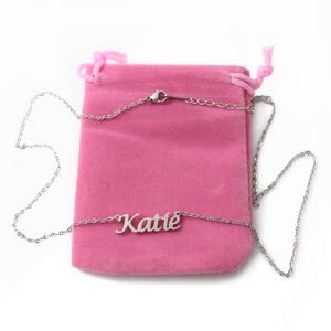 KATIE - Silver Tone Name Necklace - Personalized Jewelery - Free Gift ...