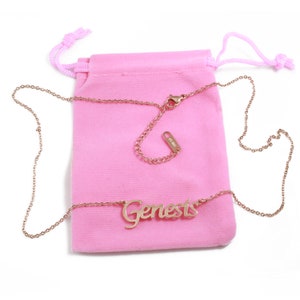 GENESIS Rose Gold Personalized Name Necklace Free Gift Box - Etsy