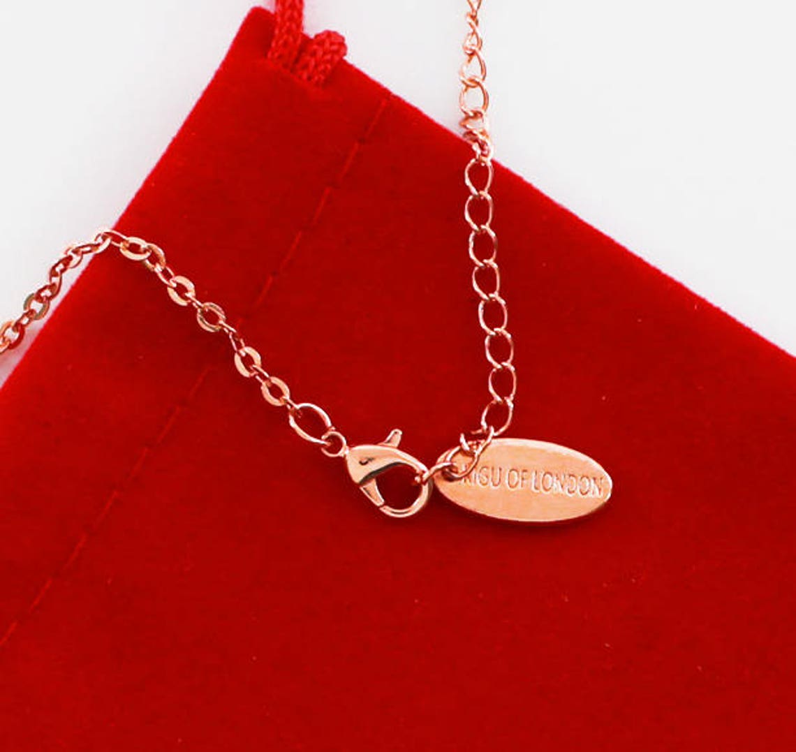 SABRINA 18K Rose Gold Plated Name Necklace With Cubic - Etsy