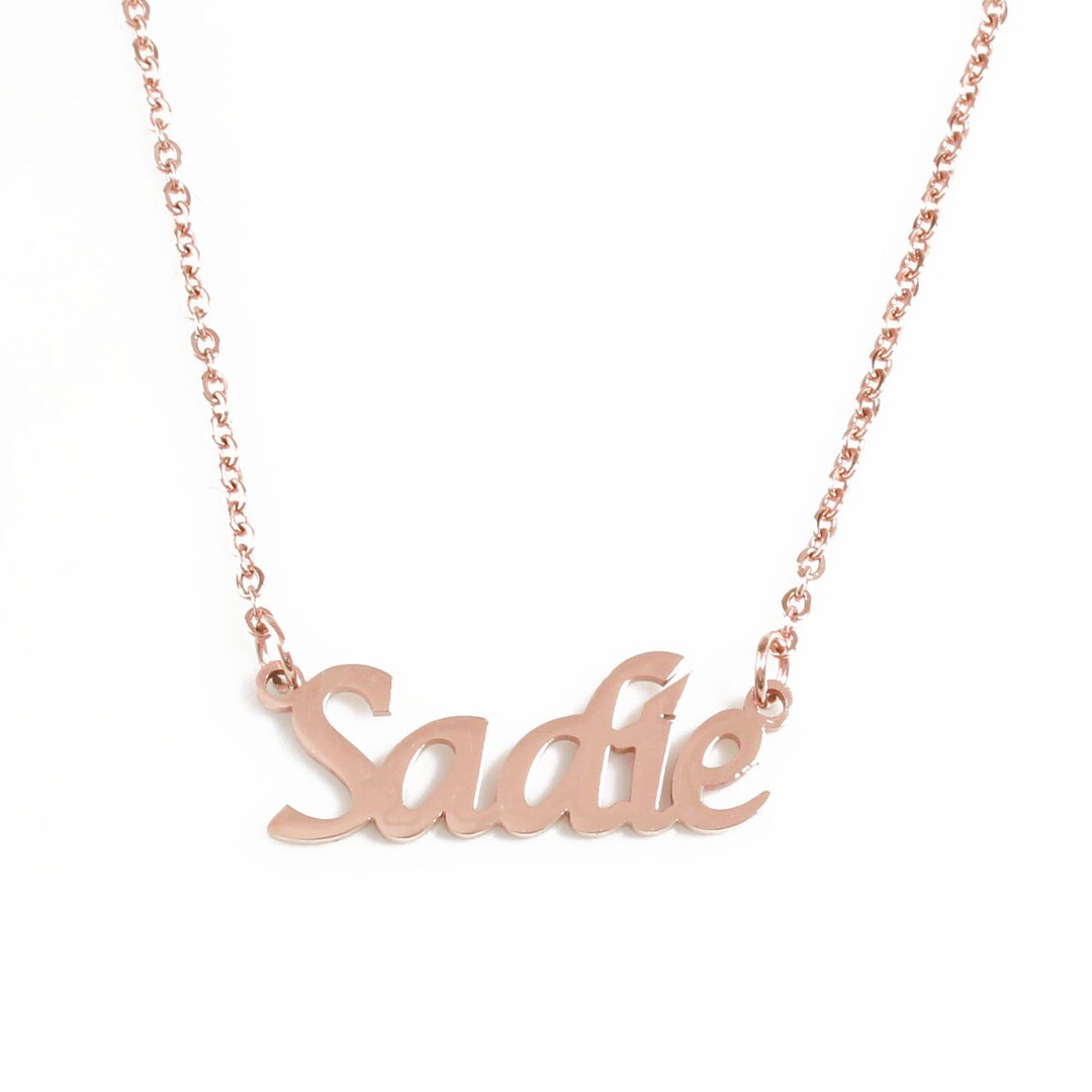 SADIE Rose Gold Personalized Name Necklace Free Gift Box & Bag - Etsy