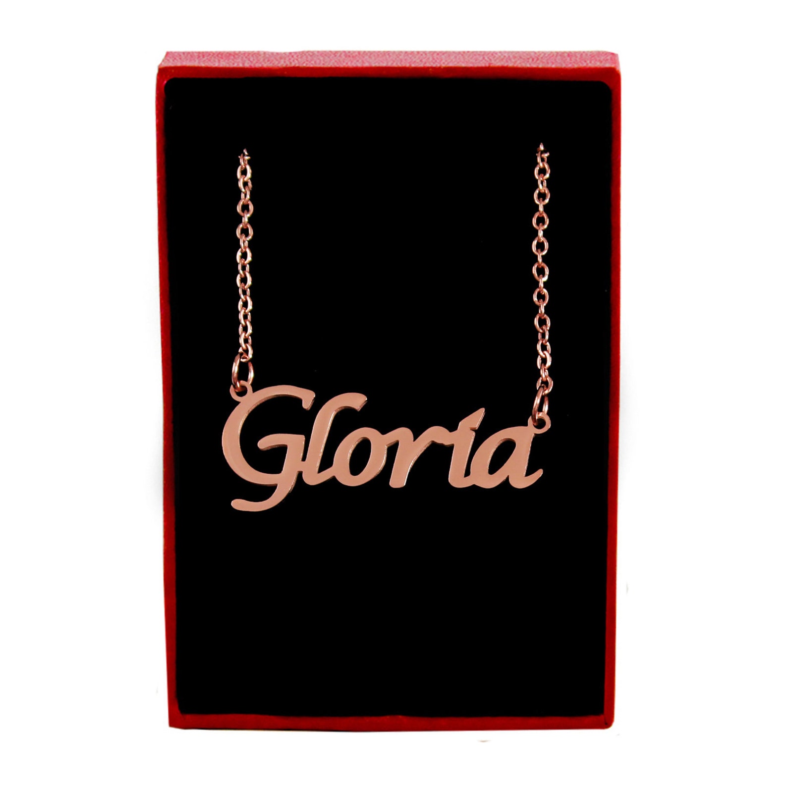 GLORIA Personalized Name Necklace 18k Rose Gold/gold - Etsy