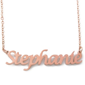 Stephanie Name Necklace-rose Gold Necklace Personalized Jewelry Free ...
