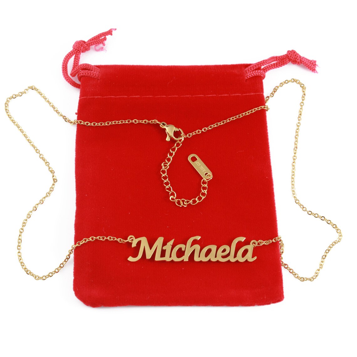 MICHAELA Name Necklace Stainless Steel / 18ct Gold Plated - Etsy