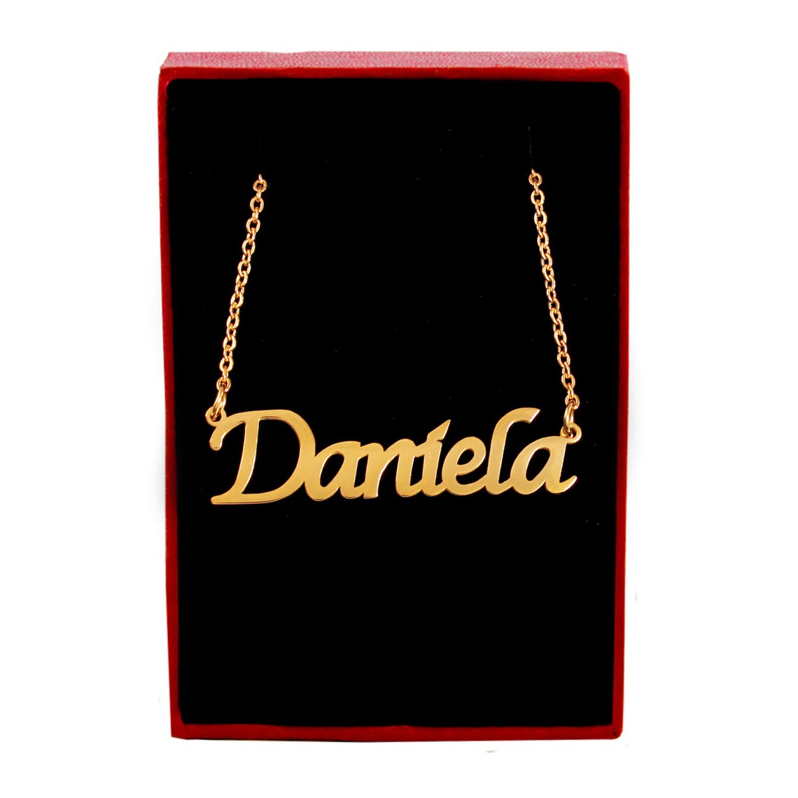 DANIELA Personalized Name Necklace 18ct Rose - Etsy