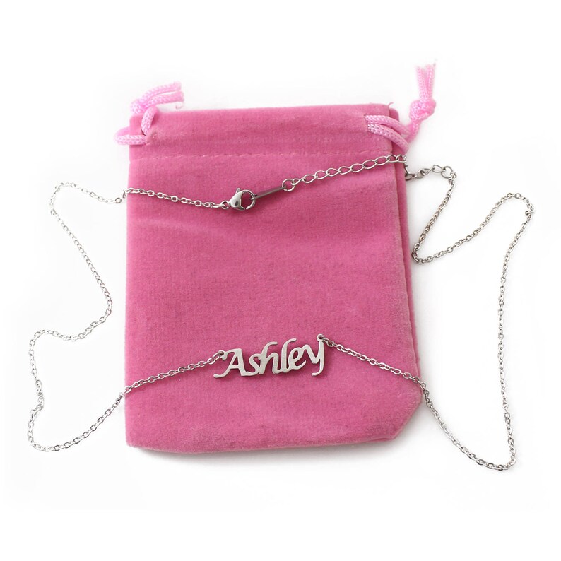 ASHLEY Silver Tone Name Necklace Personalized Jewelery - Etsy
