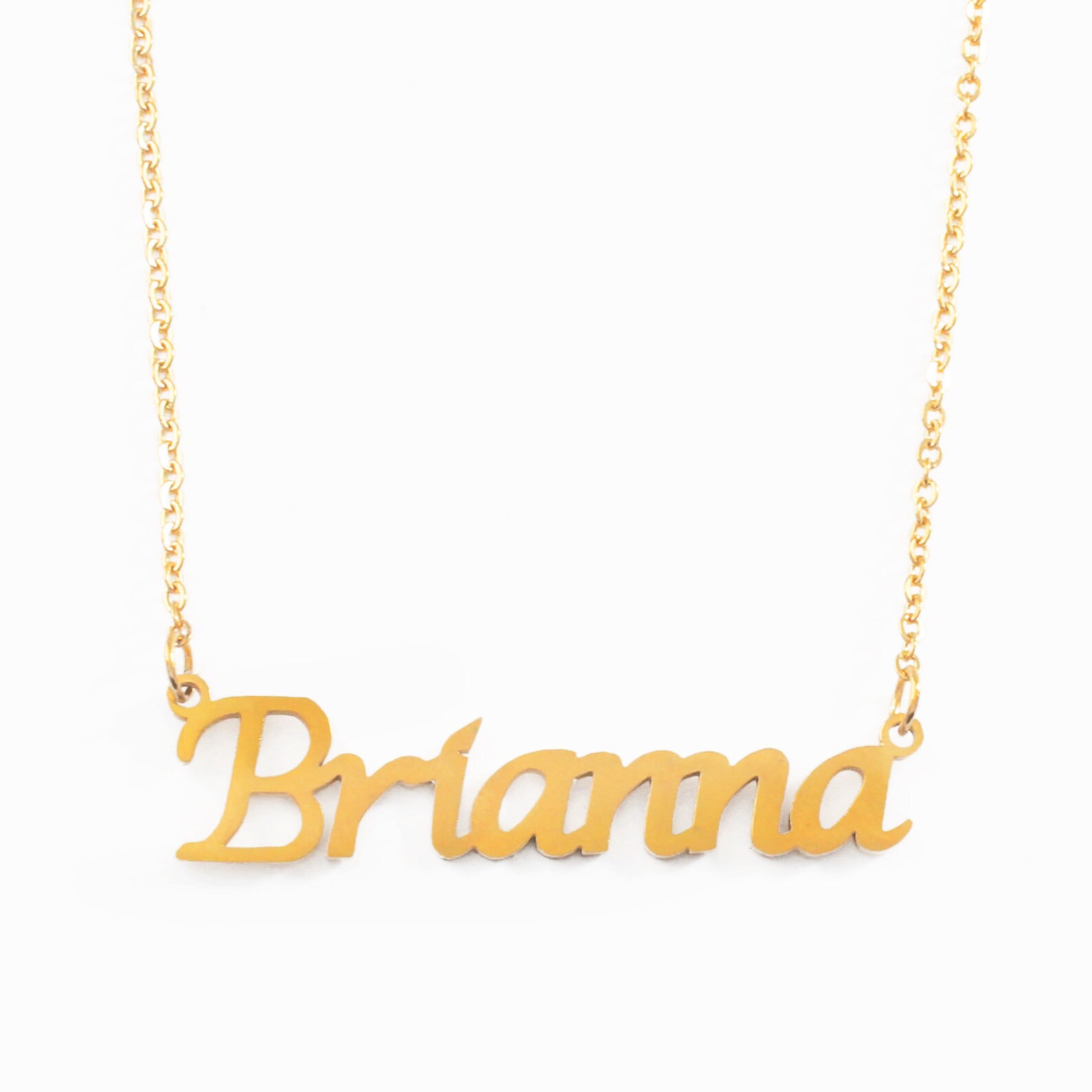 BRIANNA Gold Name Necklace Personalized Jewellery Free - Etsy