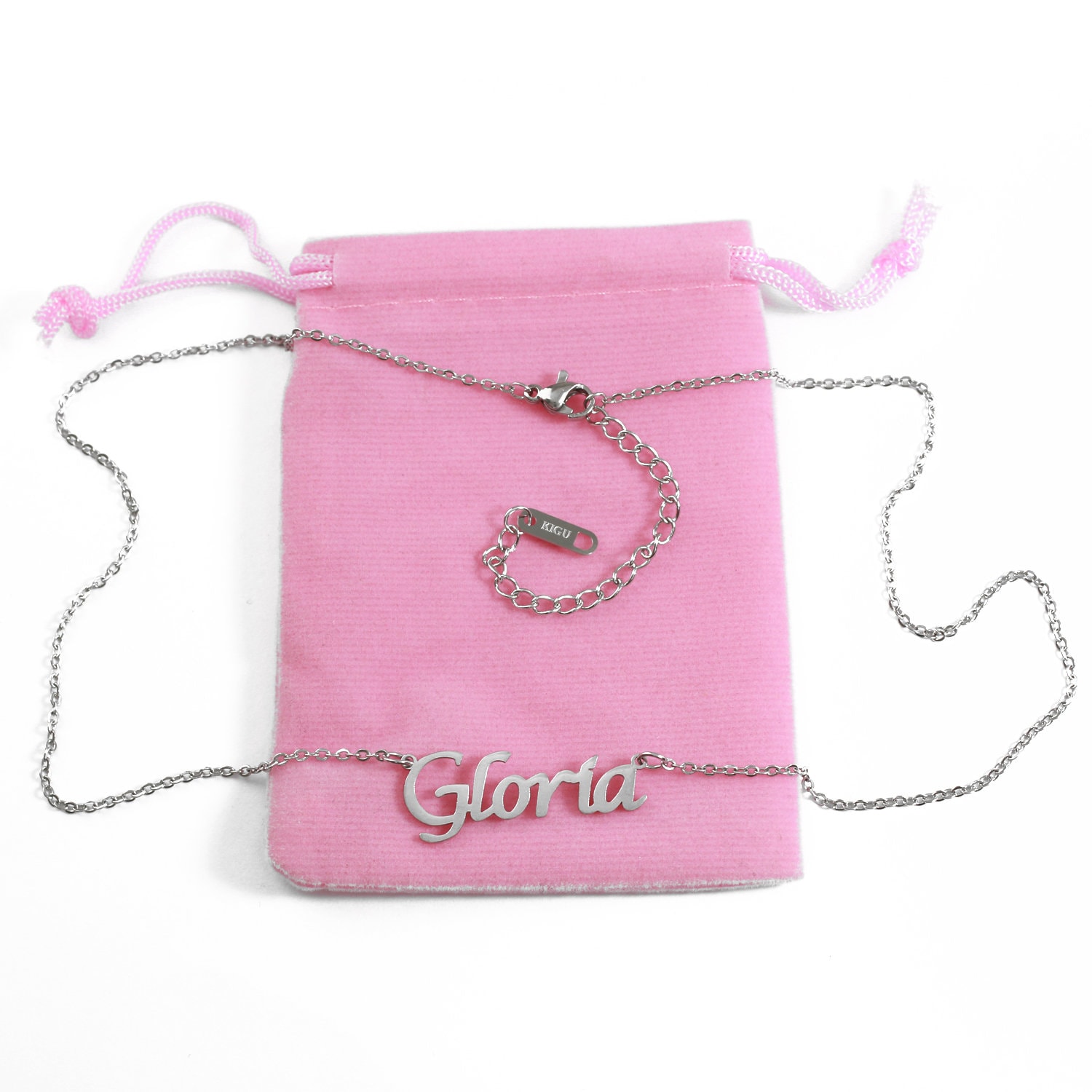 GLORIA Personalized Name Necklace 18k Rose Gold/gold - Etsy