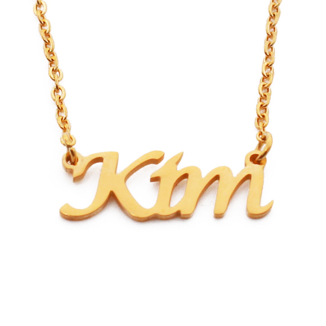KIM Personalized Name Necklace 18k Rose Gold/gold - Etsy
