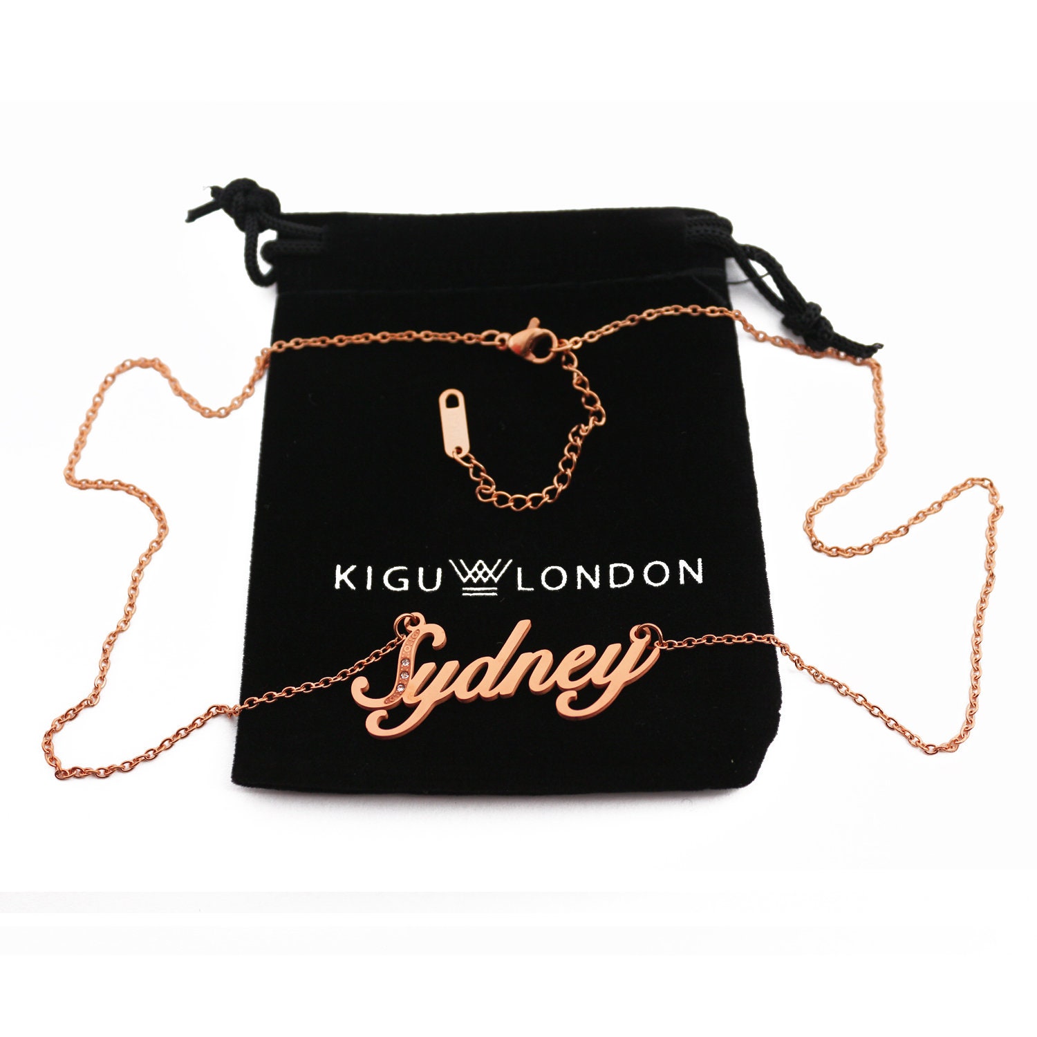 Sydney Name Necklace Italic Personalized Jewellery Gold Tone, Silver ...