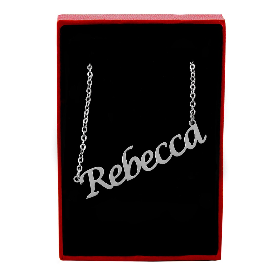 REBECCA Silver Tone Name Necklace Personalized Jewellery - Etsy