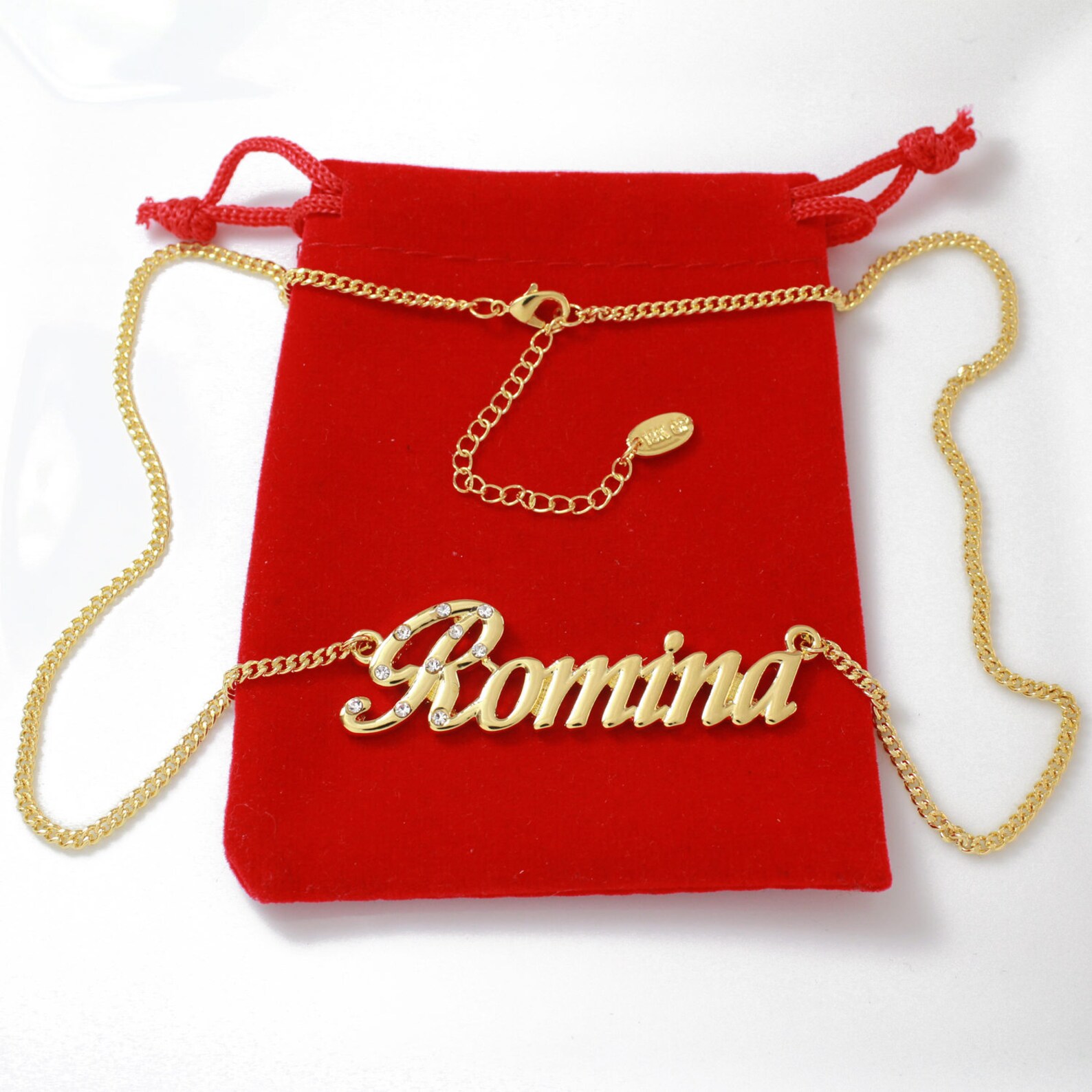Romina Name Necklace Chain Pendant Fashionable Jewellery Personalised ...