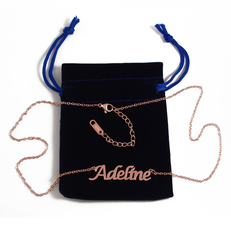 ADELINE Personalized Name Necklace 18k Rose Gold/gold - Etsy