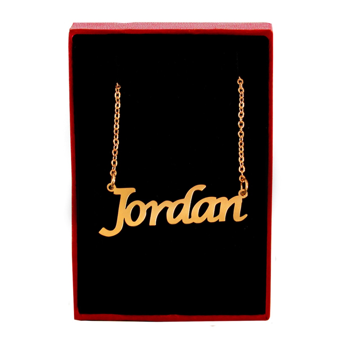JORDAN Collar de nombre personalizado oro rosa de 18 ct / - Etsy España