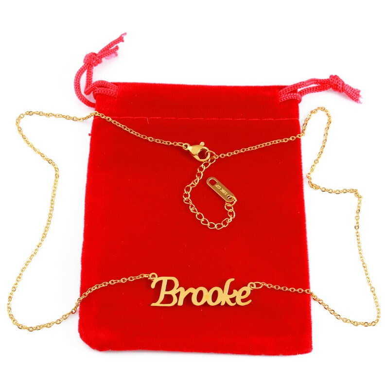 BROOKE Gold Name Necklace Personalized Jewellery Free - Etsy