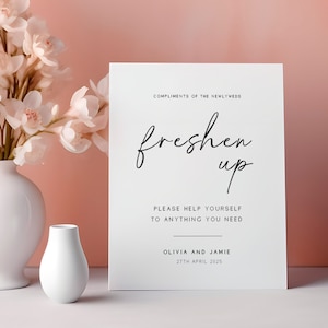 Personalised Freshen up Sign | Enid | Bathroom Toiletries Basket - Etsy