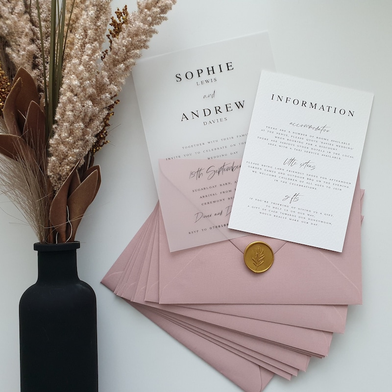 Blush Wedding Invite - Etsy