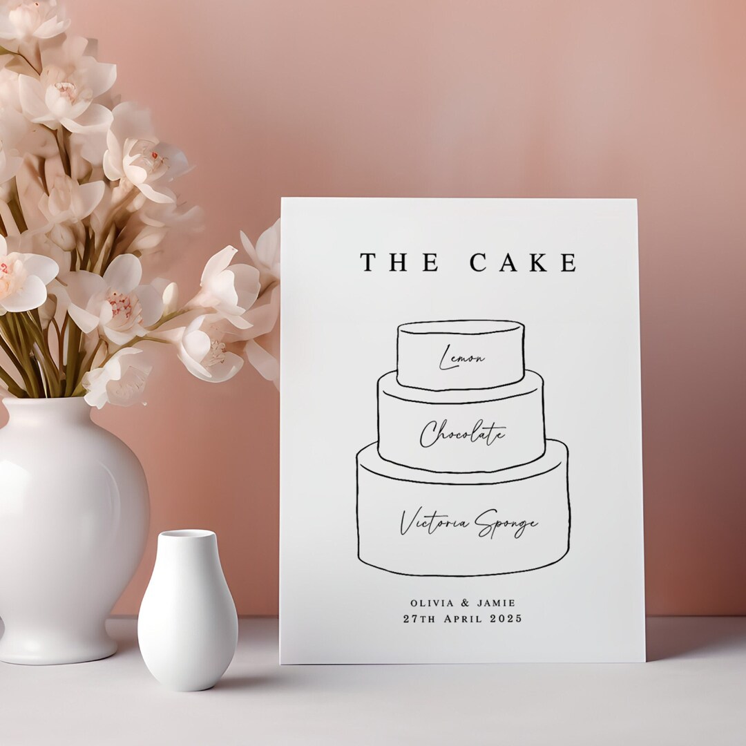 Personalised Cake Menu Sign Wedding Poster - Etsy