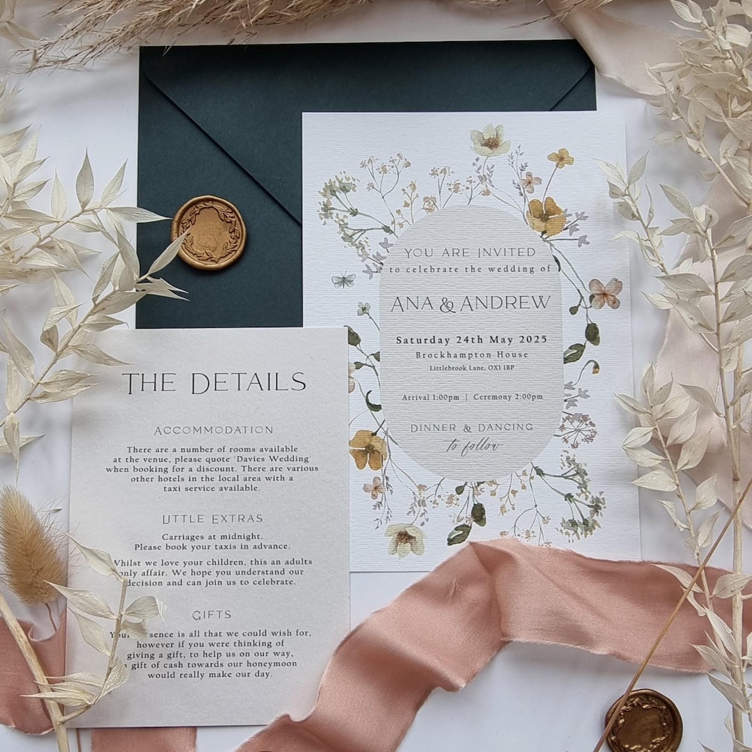 Wildflower Wedding Invitations - Etsy
